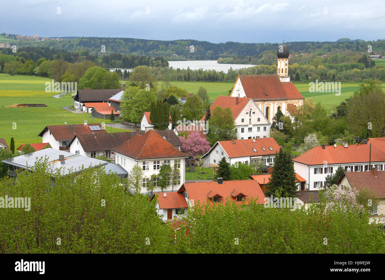 church, bavaria, idyll, germany, german federal republic, community ...