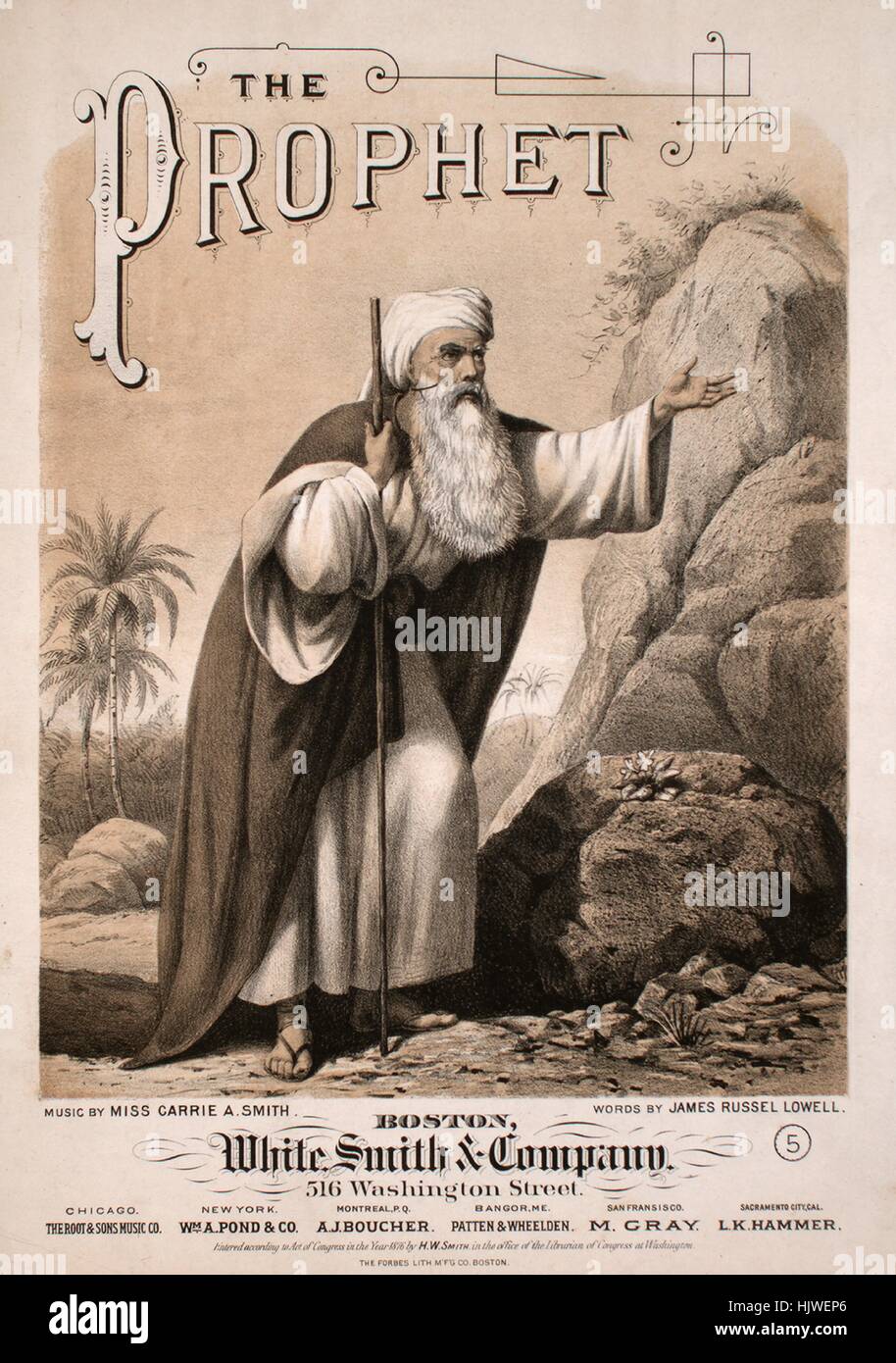 Sheet music cover image of the song 'The Prophet', with original ...