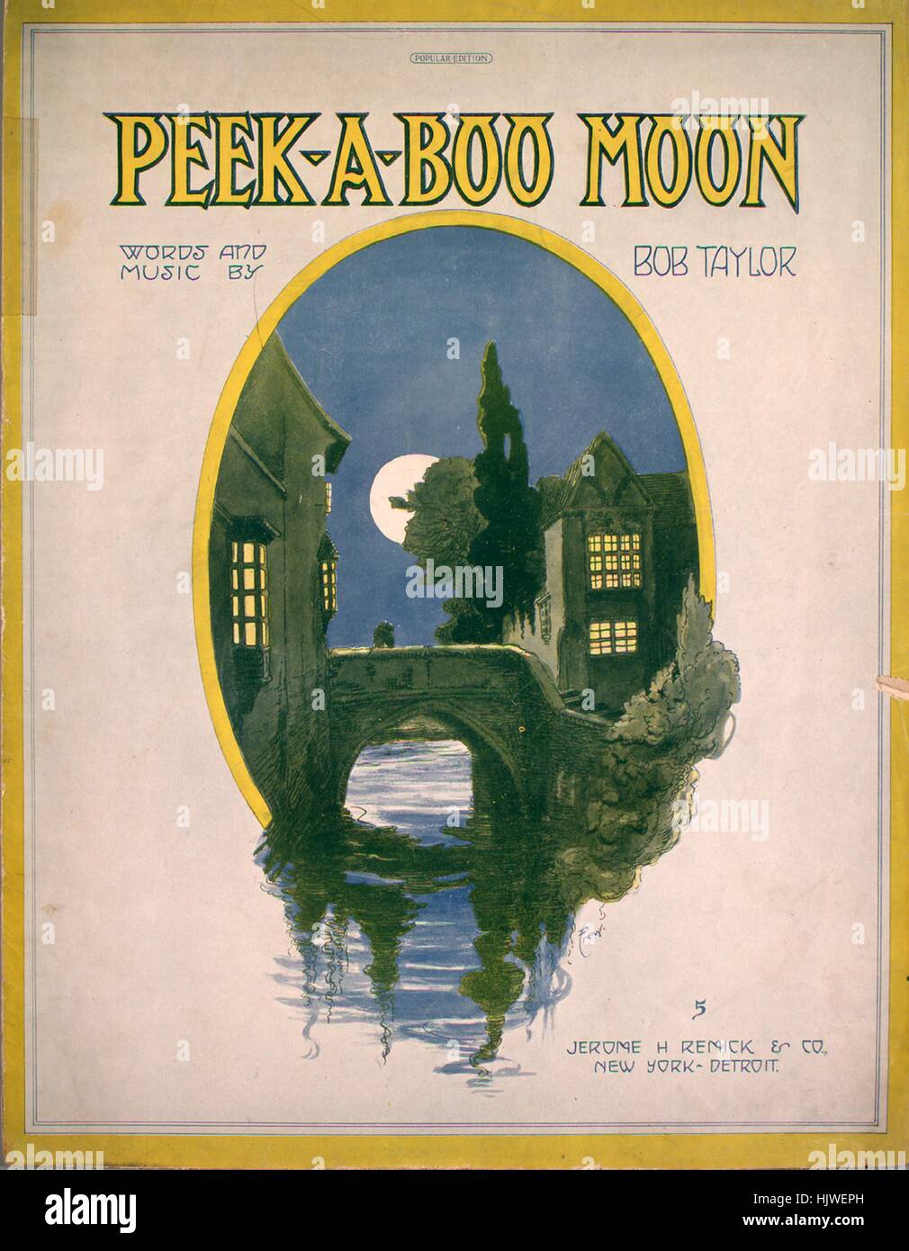 Sheet music cover image of the song 'Peek-A-Boo Moon', with original ...