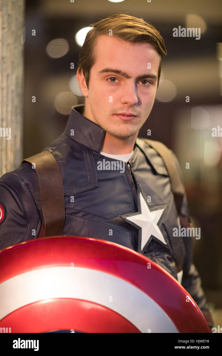 Henry dressed as Captain America, working for tips on Hollywood ...