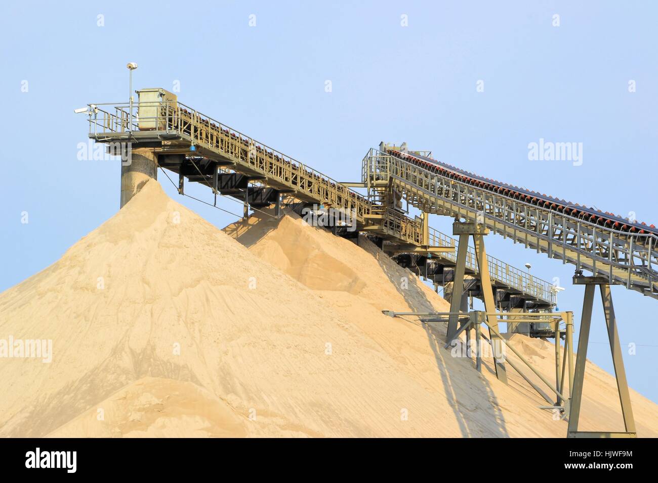 mountains, gravel, conveyer belt, gravel pit, materials-handling ...