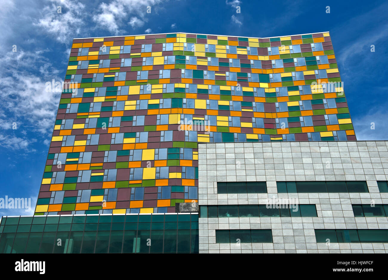 Modern building with colorful facade, Ulaanbaatar, Mongolia Stock Photo ...