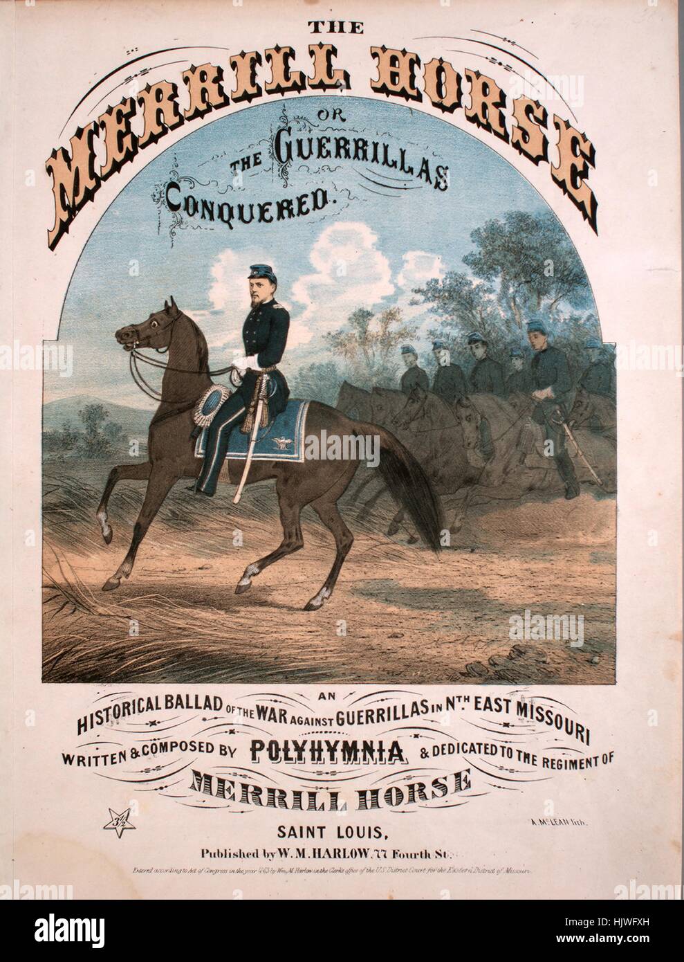 Sheet music cover image of the song 'The Merrill Horse or, The ...