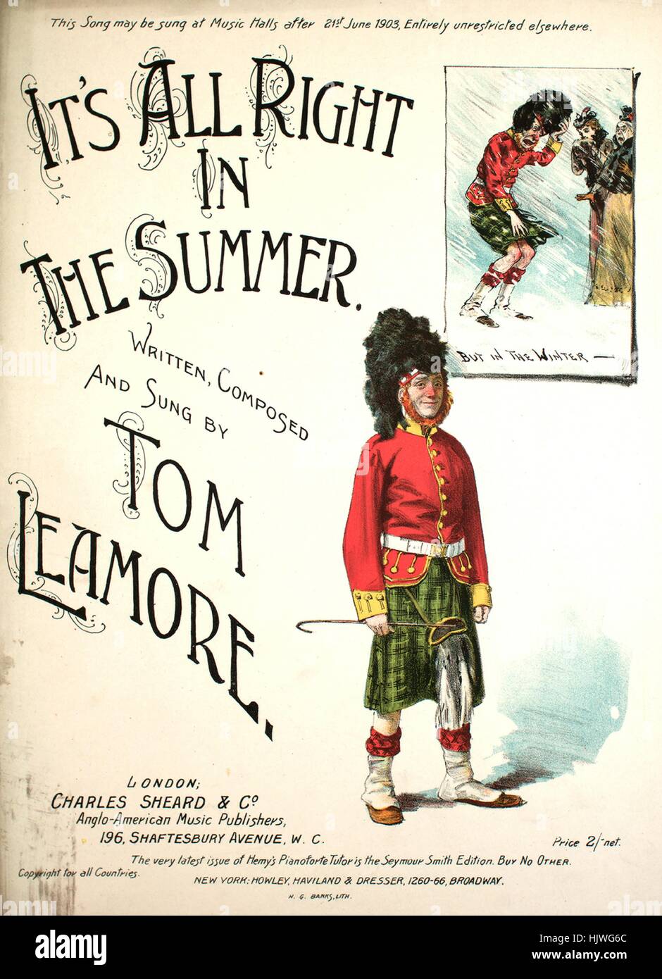 Sheet music cover image of the song 'It's All Right in the Summer ...