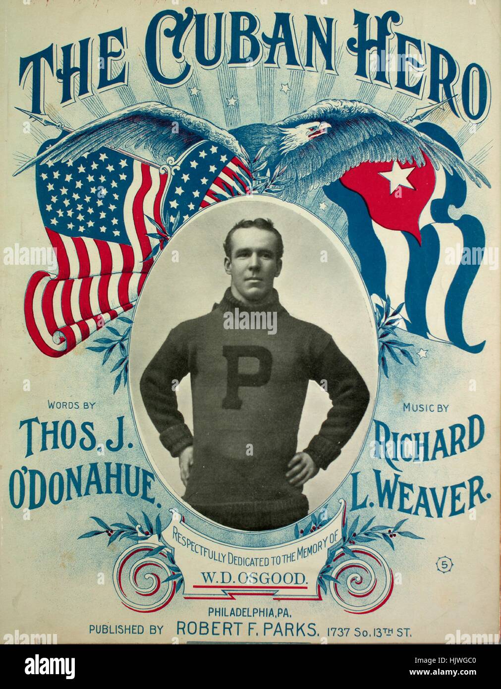 Sheet music cover image of the song 'The Cuban Hero', with original ...