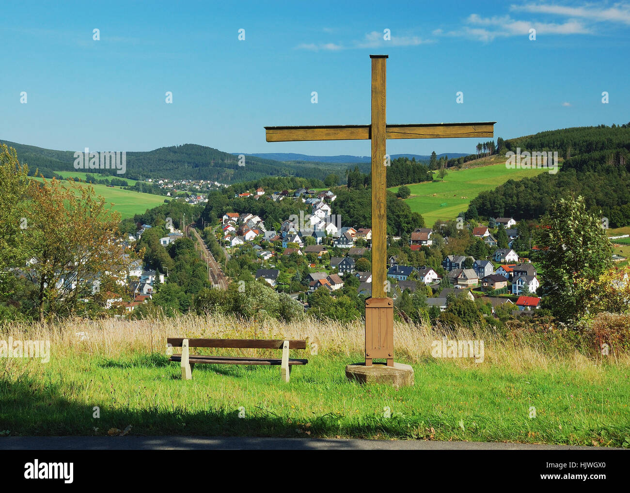 cross, community, village, market town, relaxation, hike, go hiking ...