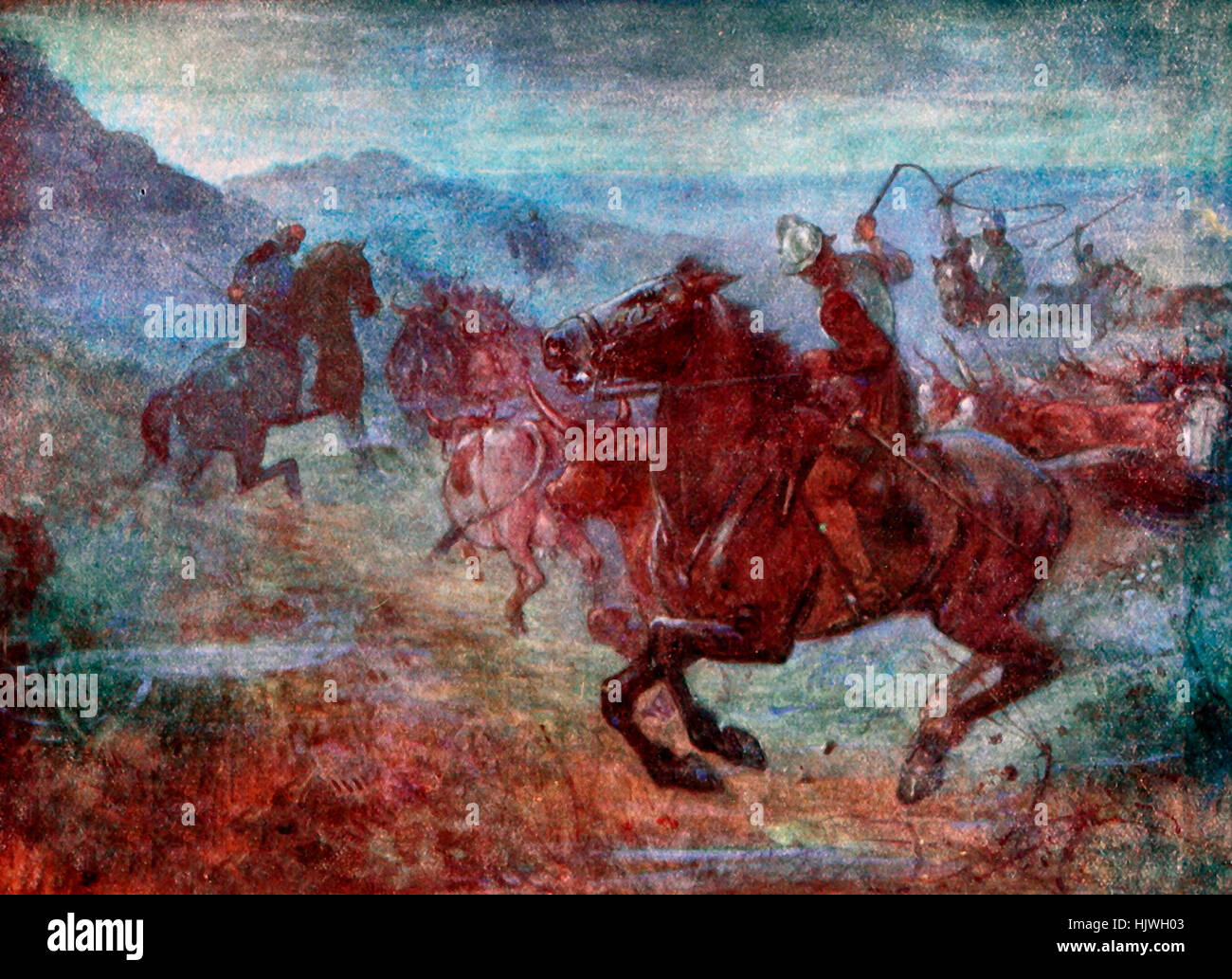 The trample of horse's hoofs and the lowing of cattle Stock Photo - Alamy