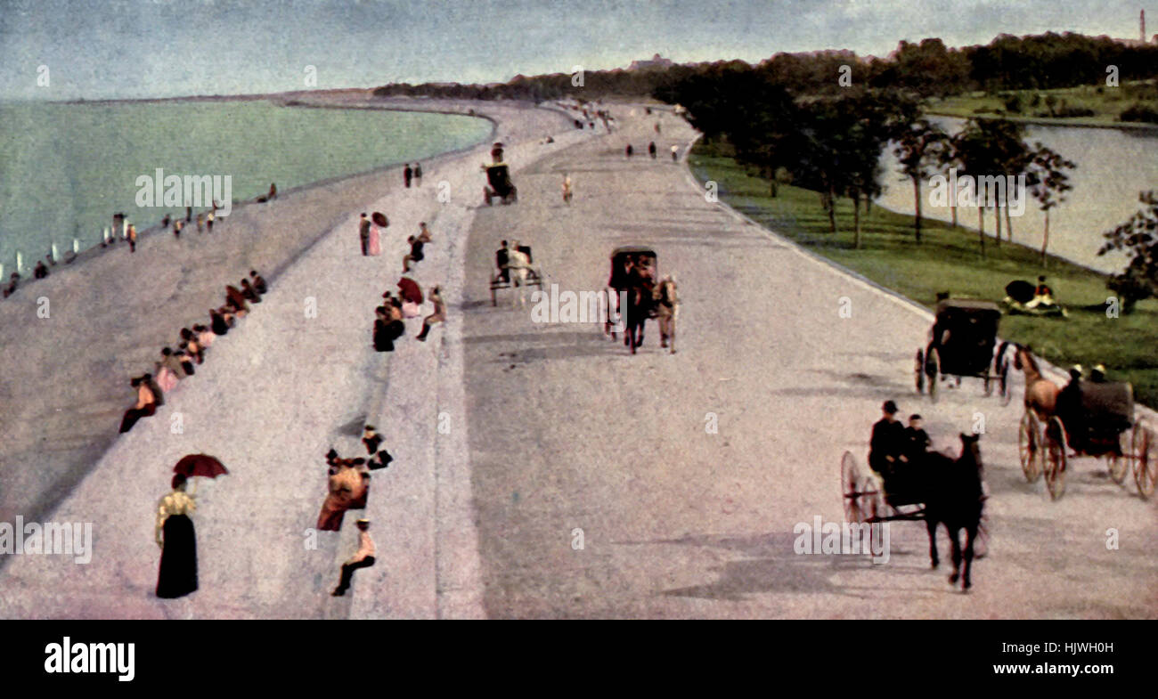 Lake Shore Drive, Lincoln Park, Chicago, 1908 Stock Photo - Alamy