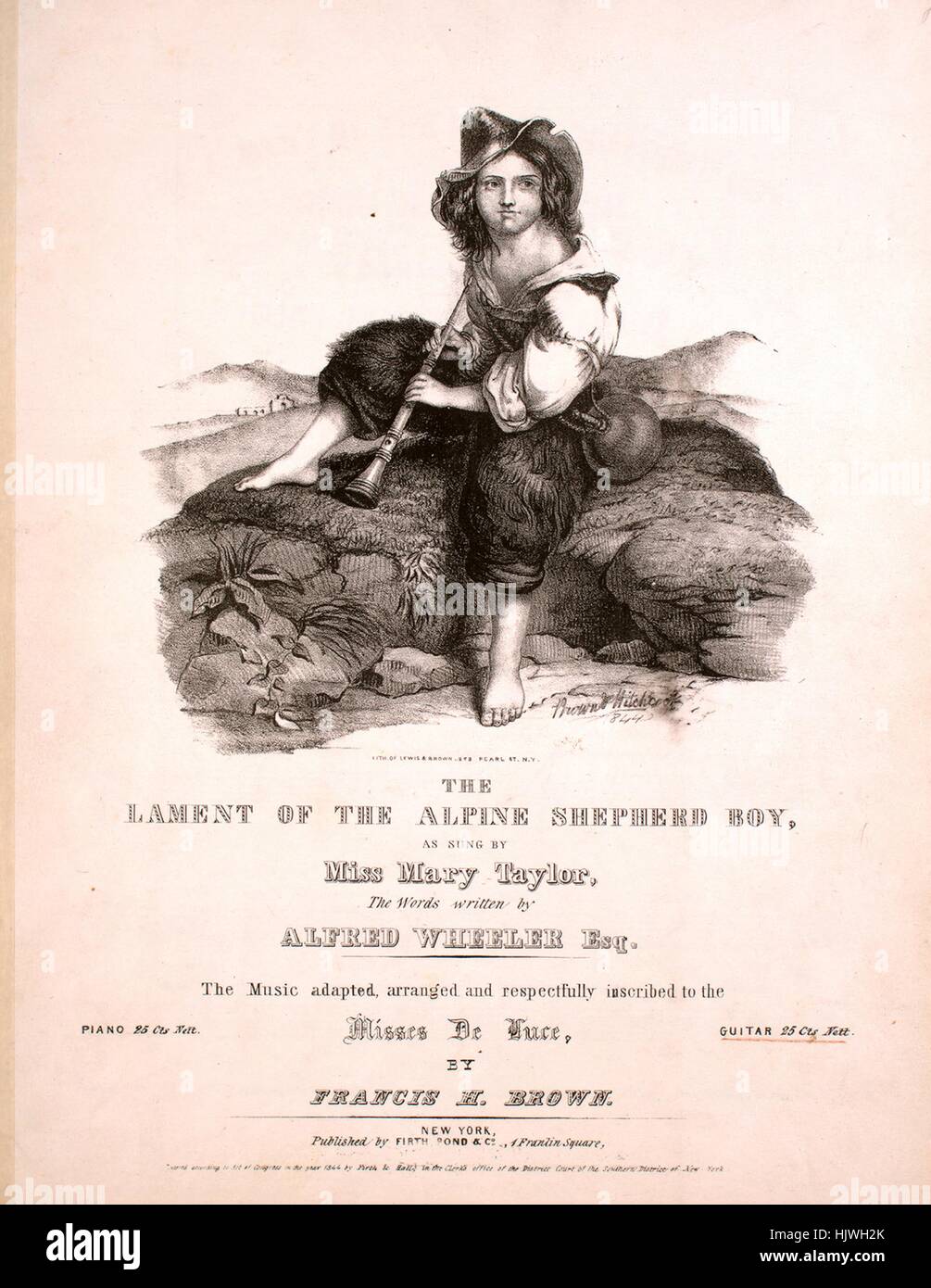 Sheet music cover image of the song 'The Lament of the Alpine Shepherd ...