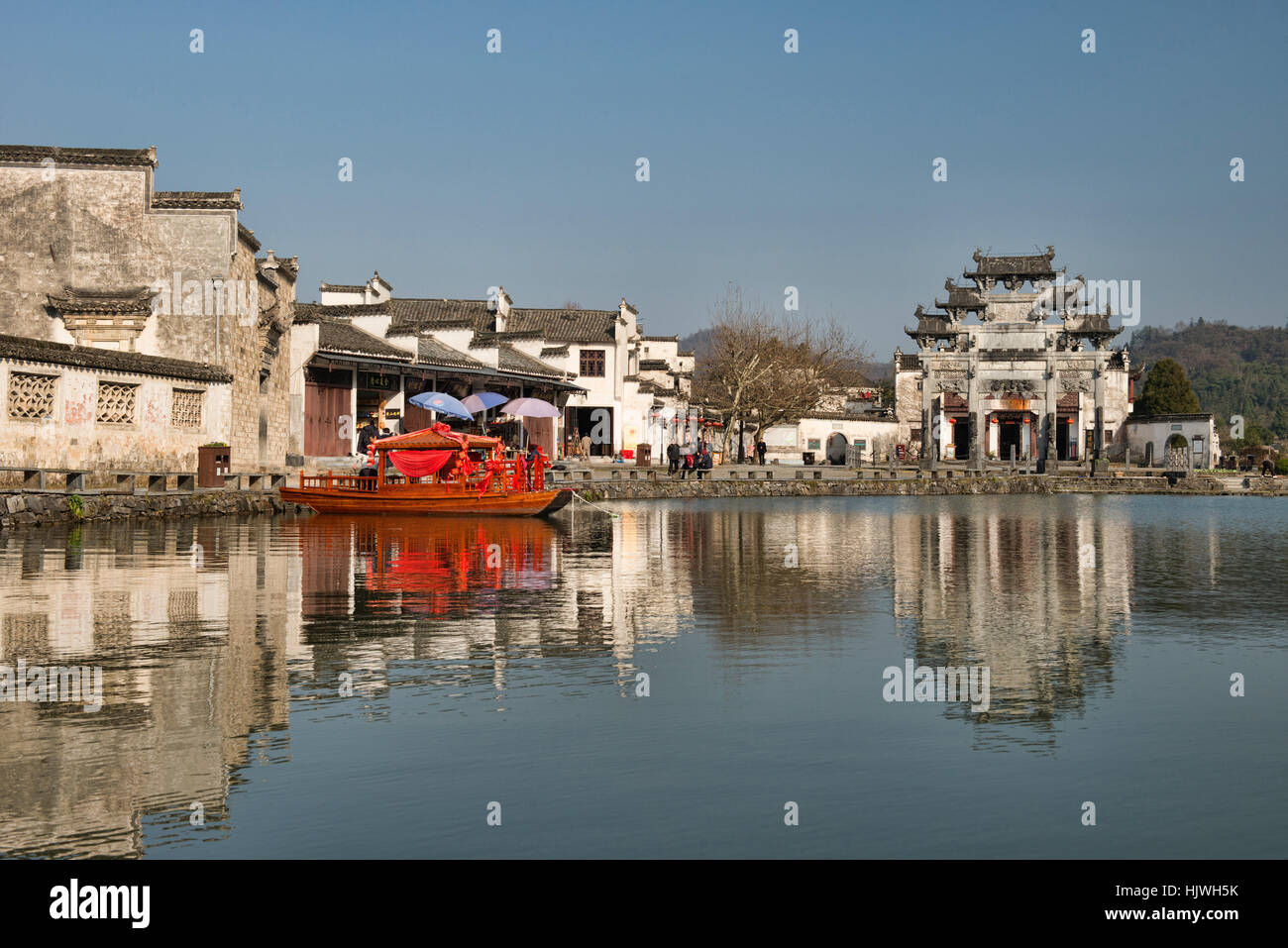 The UNESCO World Heritage ancient village of Xidi, Anhui, China Stock ...