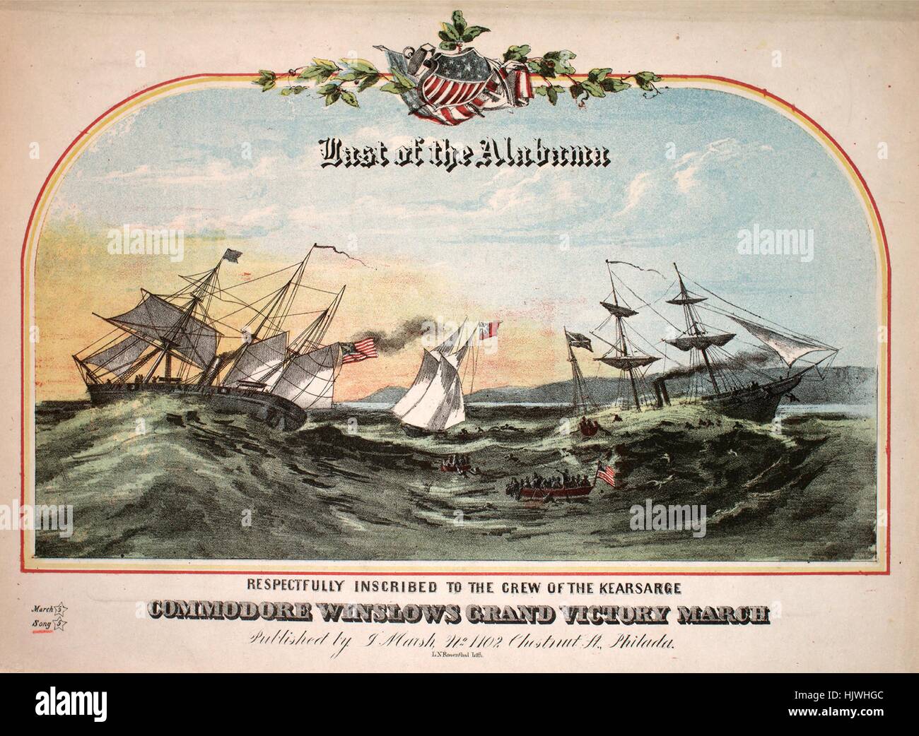 Sheet music cover image of the song 'Last of the Alabama', with ...