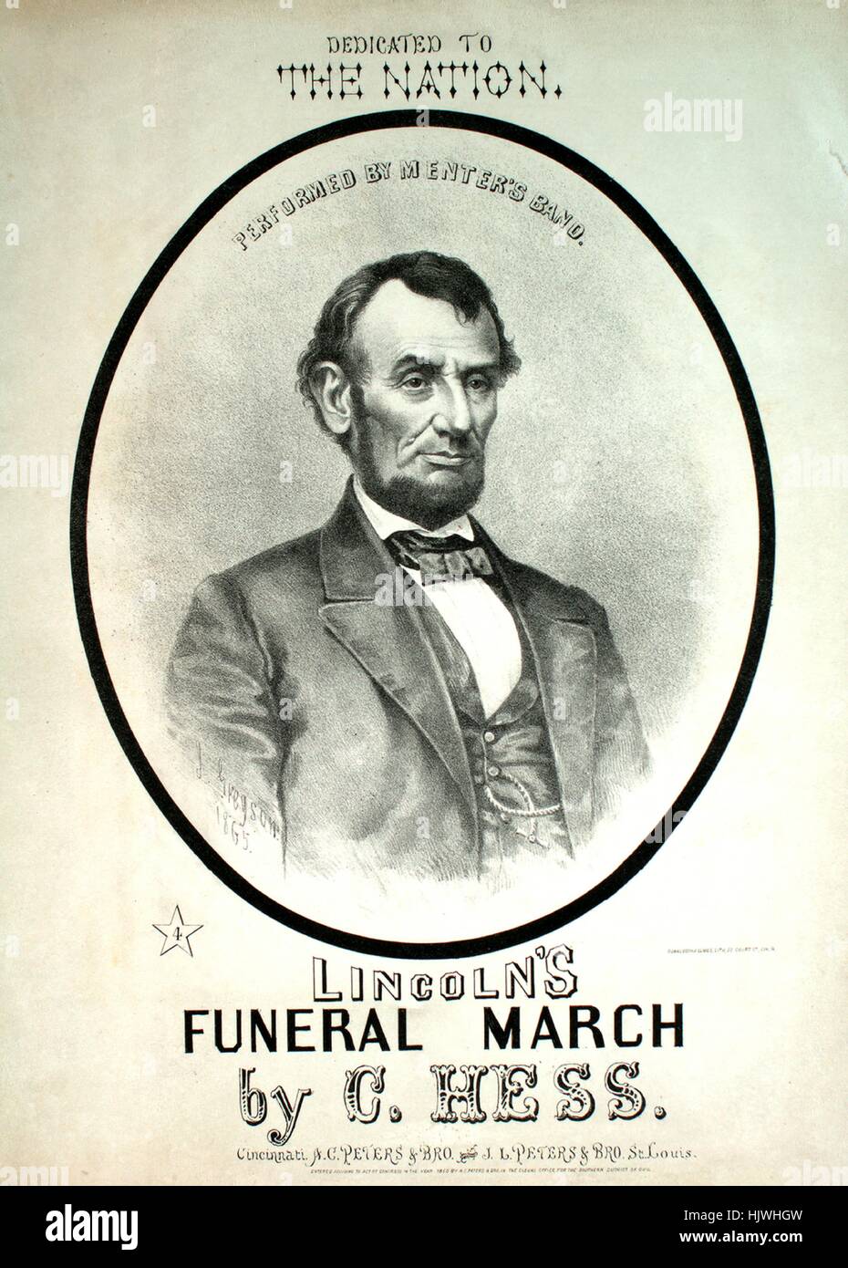 Sheet music cover image of the song 'Lincoln's Funeral March', with ...