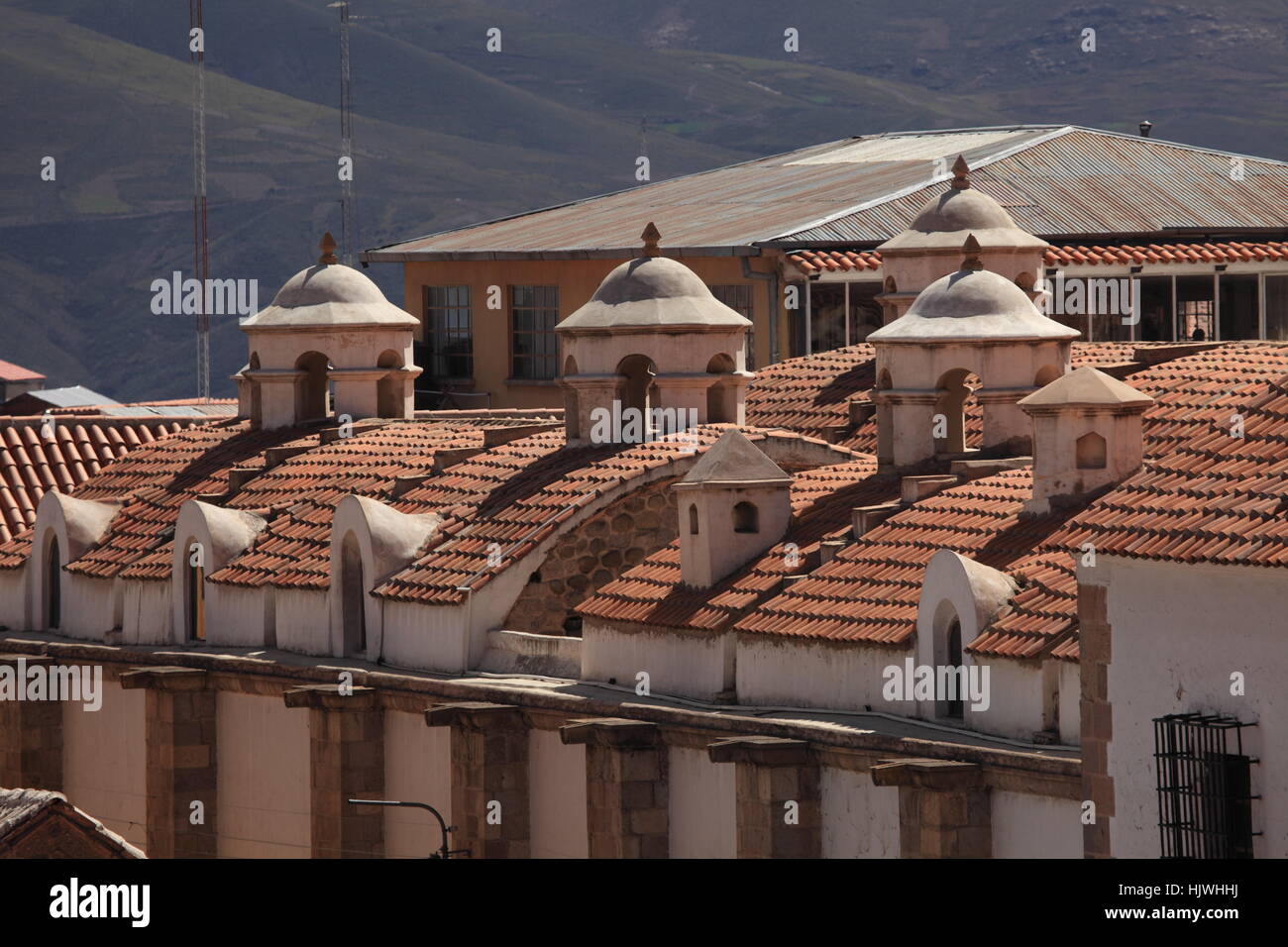 church, south america, andes, bolivia, church, city, town, square ...