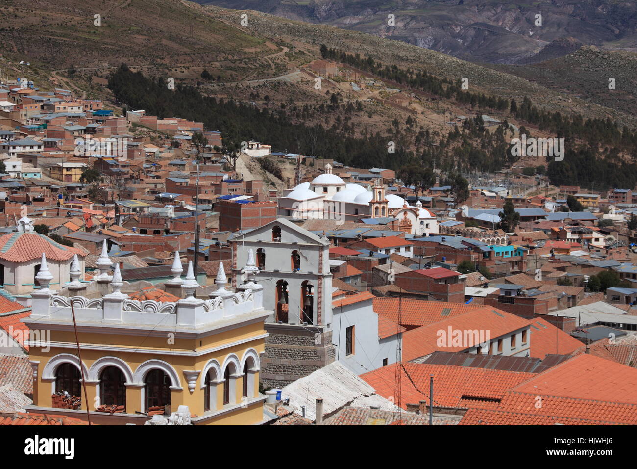 church, south america, andes, bolivia, church, city, town, square ...