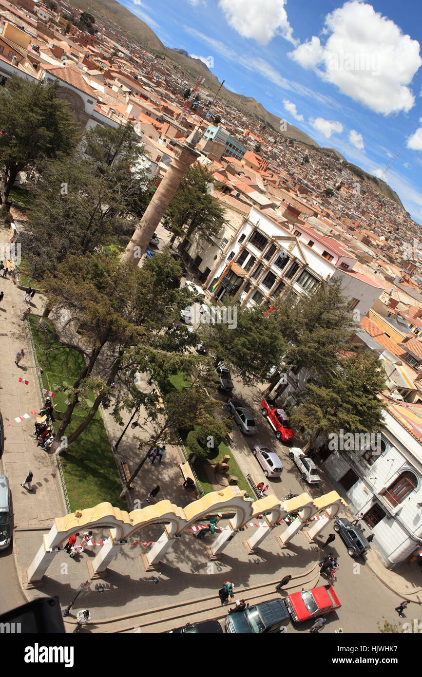 church, south america, andes, bolivia, church, city, town, square ...