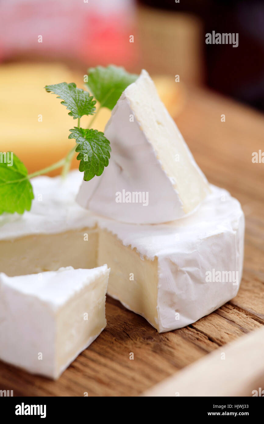 Soft cheese covered with edible white mold Stock Photo - Alamy
