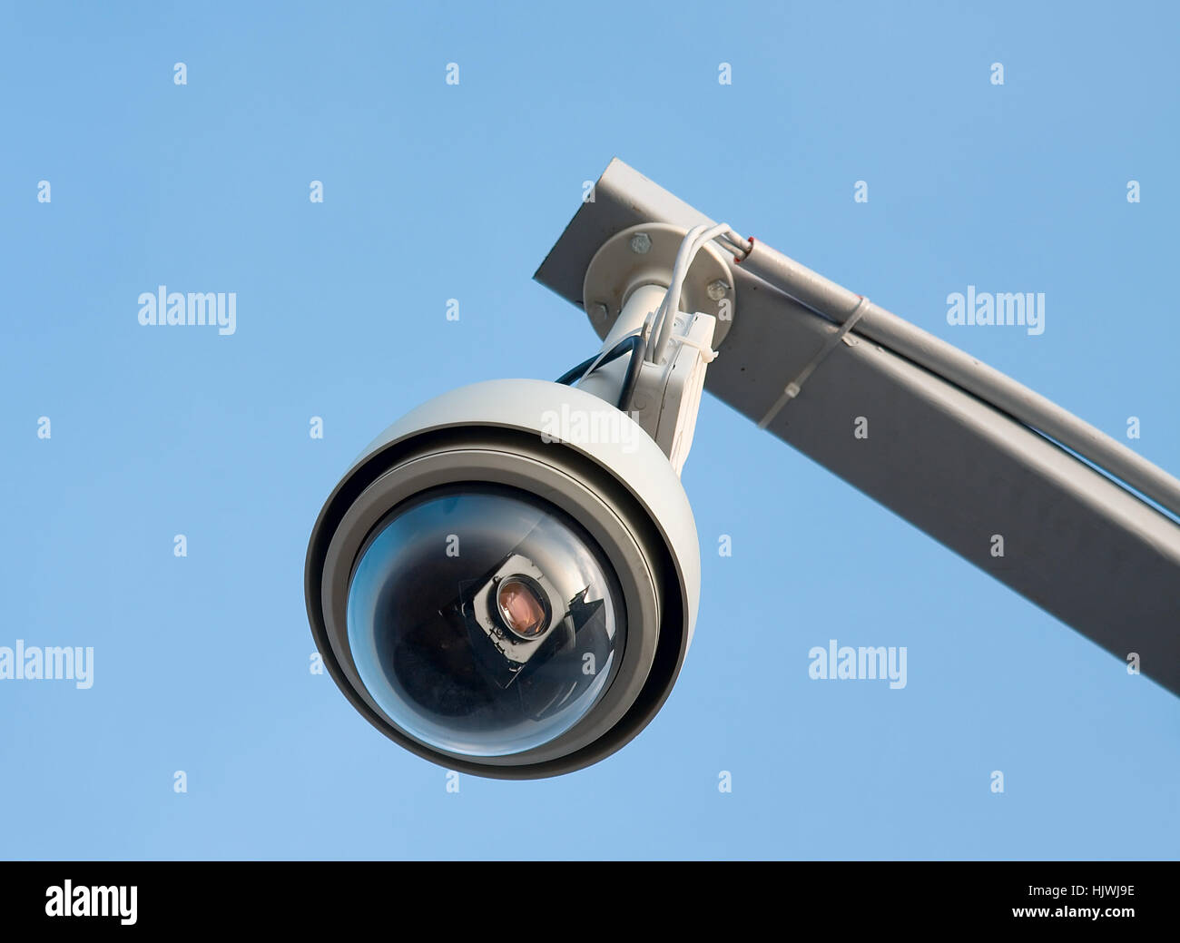 Remote controlled security camera against blue sky Stock Photo - Alamy