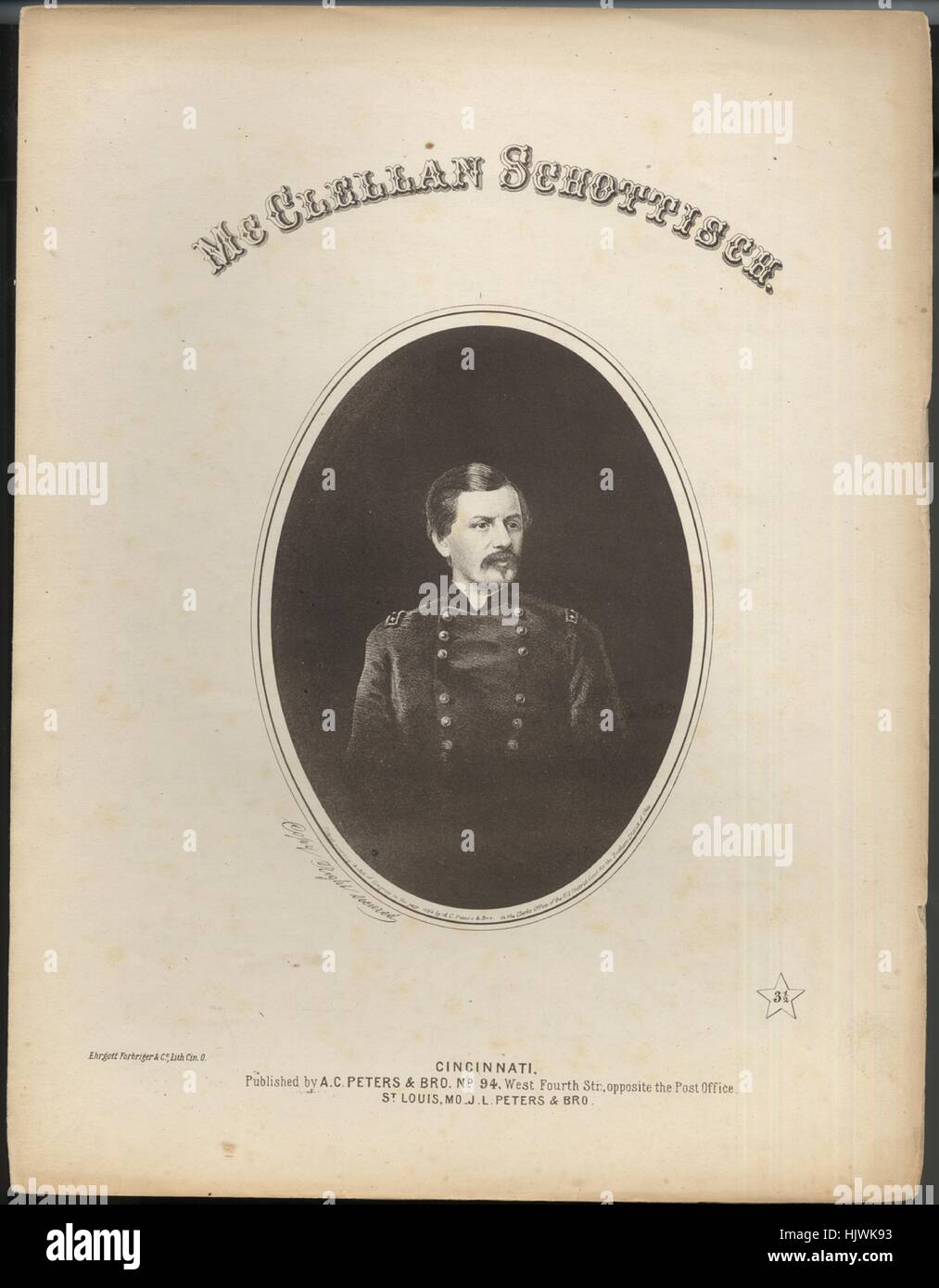Sheet music cover image of the song 'McClellan Schottisch', with ...