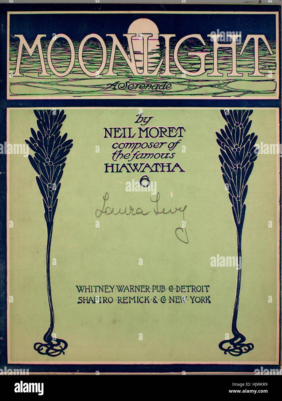 Sheet music cover image of the song 'Moonlight A Serenade', with ...