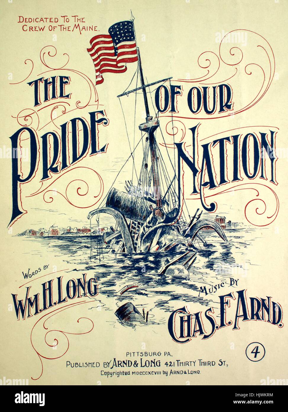 Sheet music cover image of the song 'The Pride of Our Nation', with ...