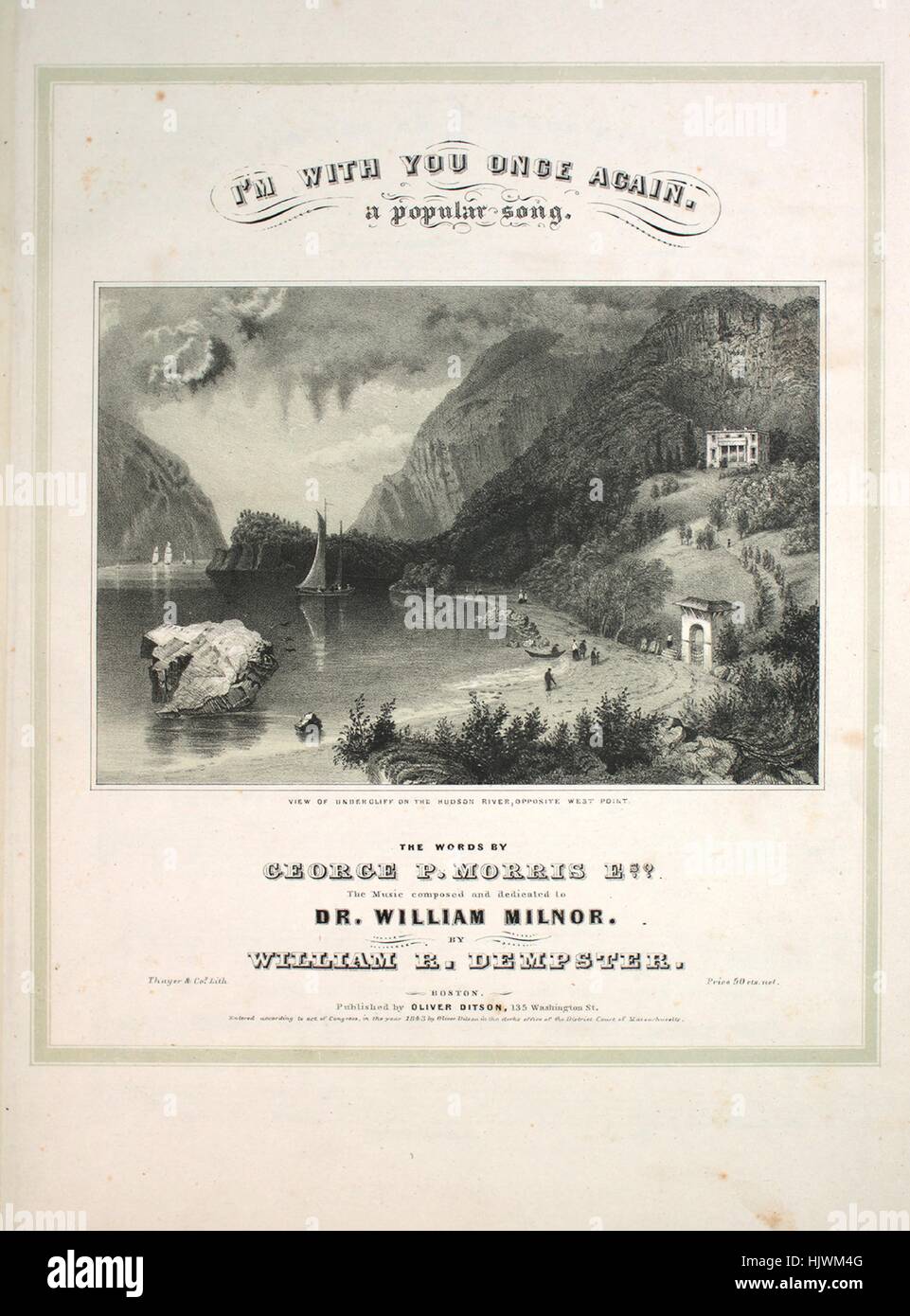 Sheet music cover image of the song 'I'm With You Once Again A Popular ...