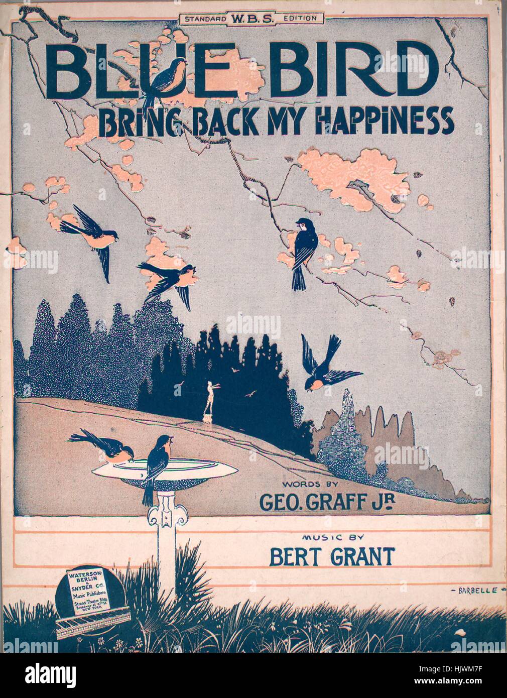 Sheet music cover image of the song 'Blue Bird (Bring Back My Happiness ...