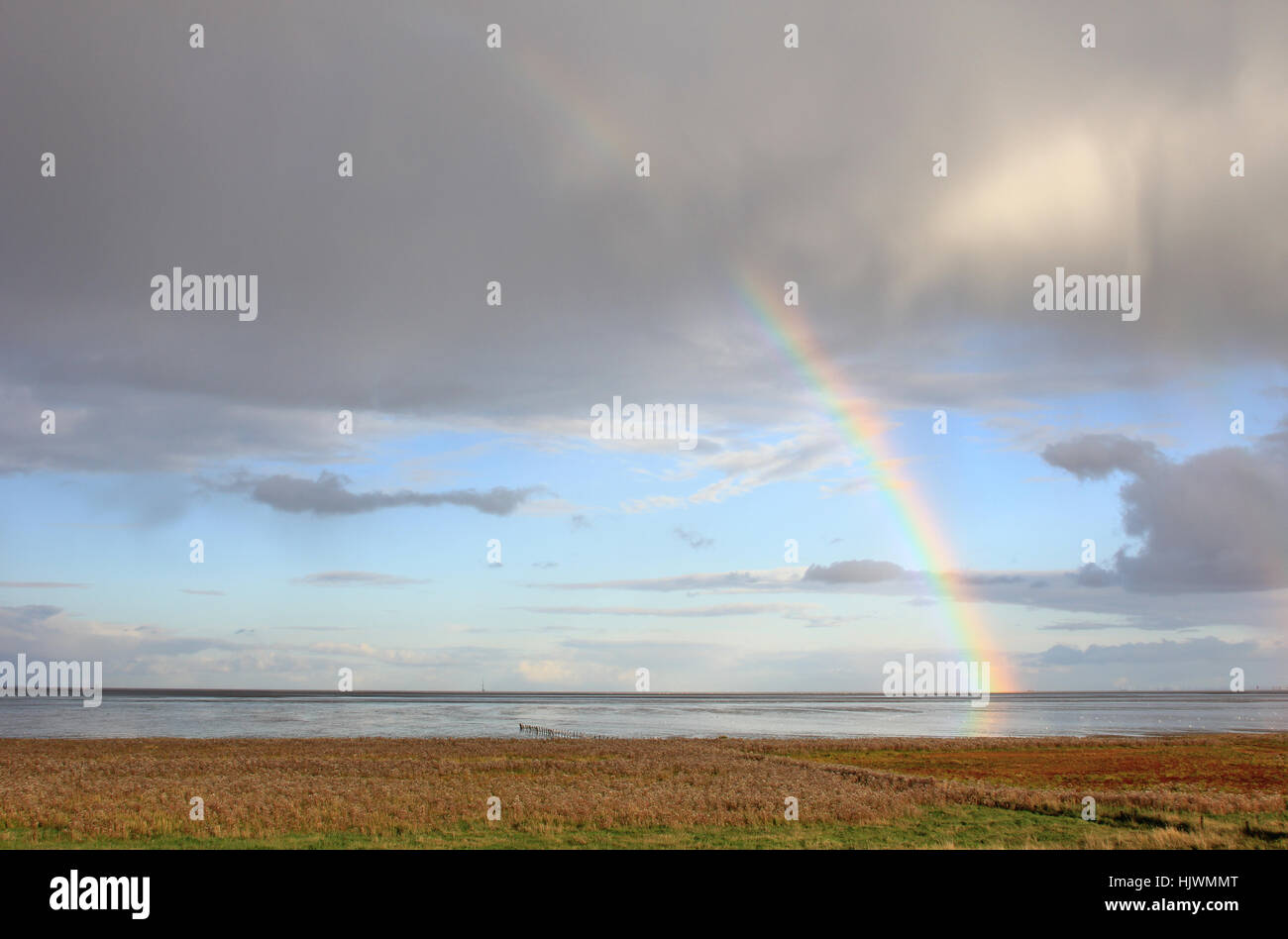 waters, cloud, water, north sea, salt water, sea, ocean, rainbow, mud ...
