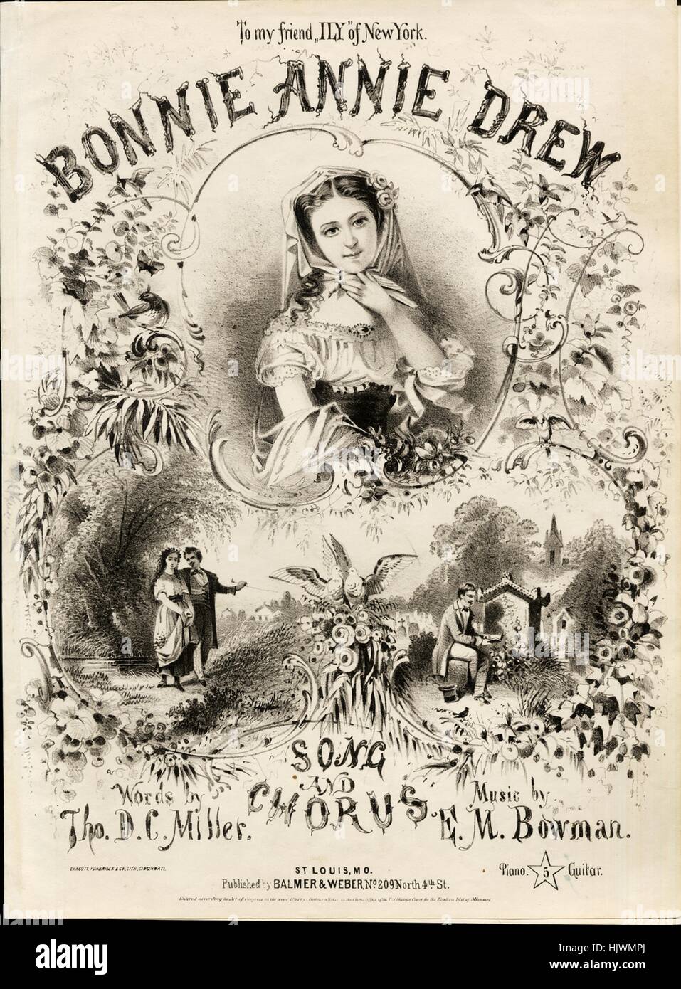 Sheet music cover image of the song 'Bonnie Annie Drew Song and Chorus ...