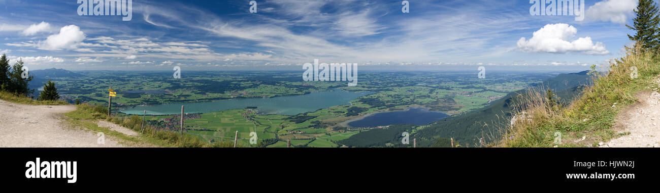 panorama forggensee lakes wide Stock Photo - Alamy