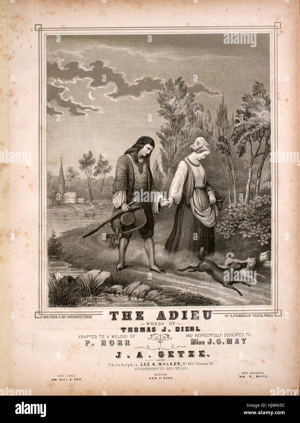 Sheet music cover image of the song 'The Adieu', with original ...