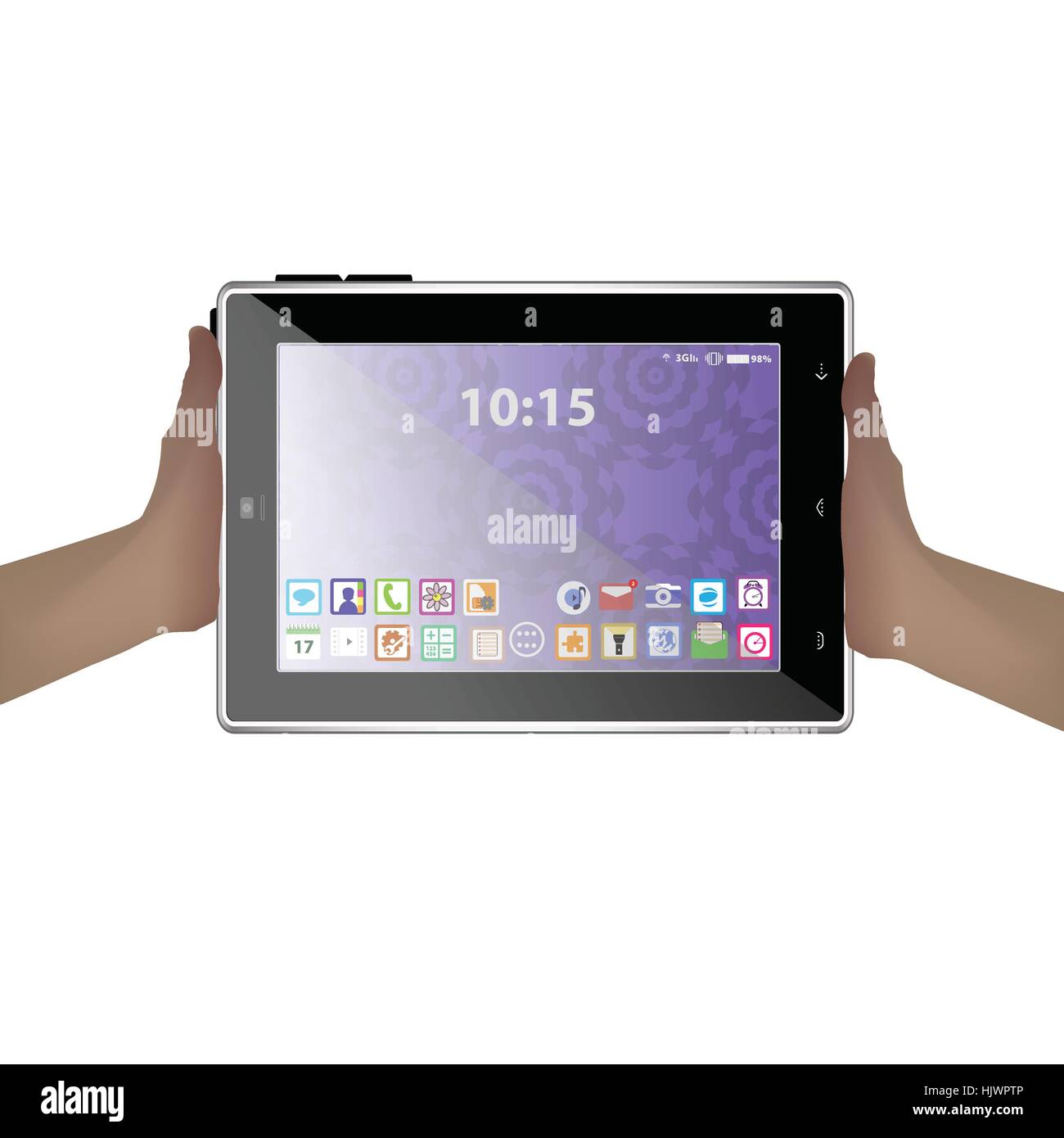 hands holding a tablet computer icon. Illustration Stock Vector Image ...