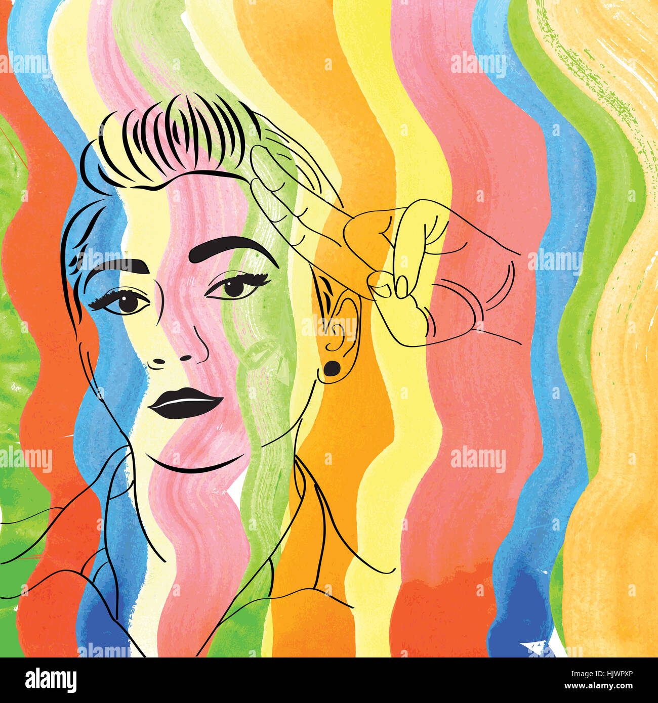 decoration, sign, torn, vector, blond, bobble, line, woman, talk ...