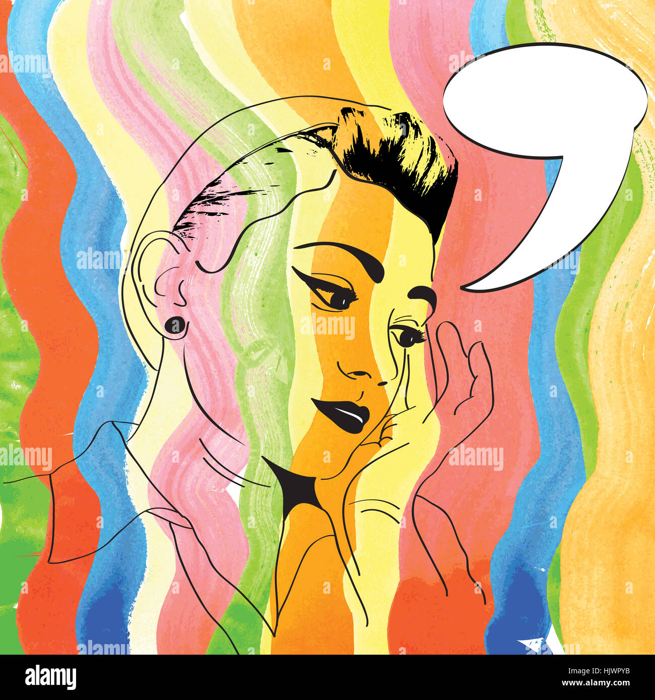 decoration, sign, torn, vector, blond, bobble, line, woman, talk ...