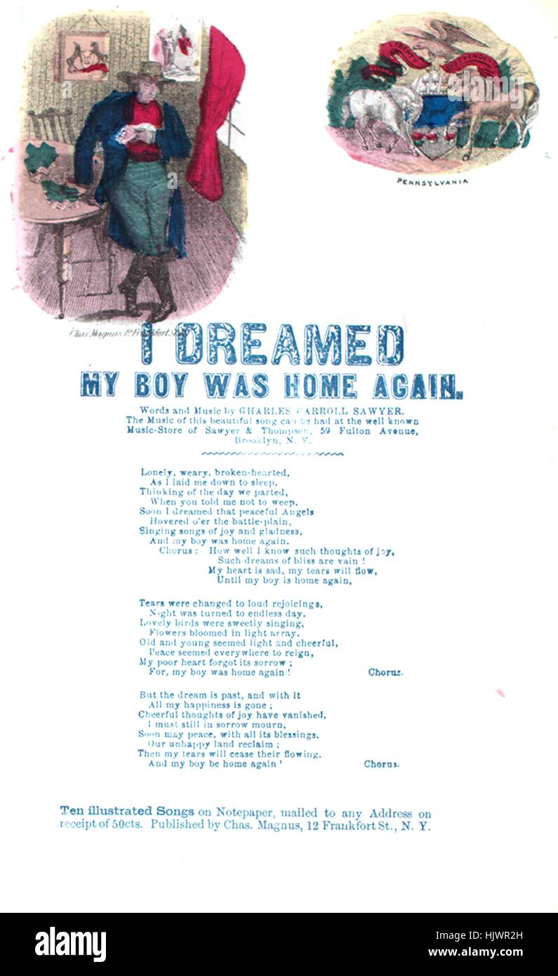 Sheet music song down Cut Out Stock Images & Pictures - Alamy