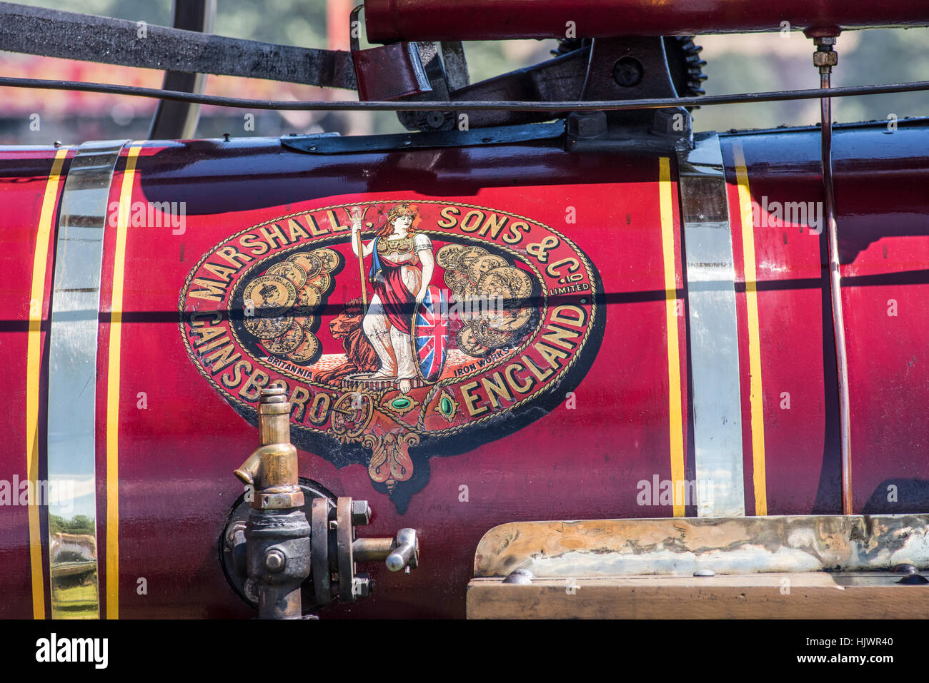 Boiler detail, Marshall steam traction engine Stock Photo - Alamy