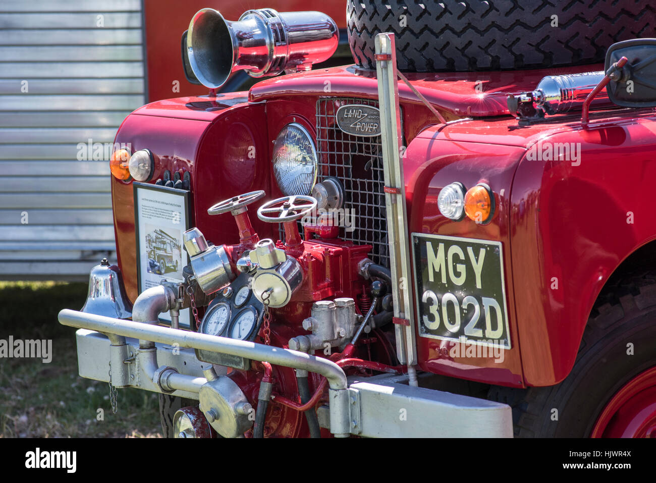 Land Rover Series 2 industrial fire engine Stock Photo - Alamy