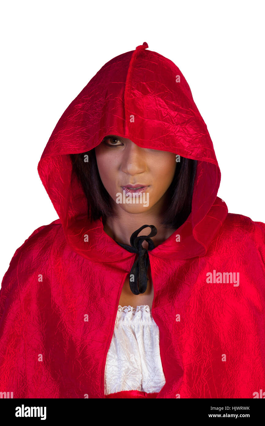 isolated, female, adult, red riding hood, adults, woman, humans, human ...