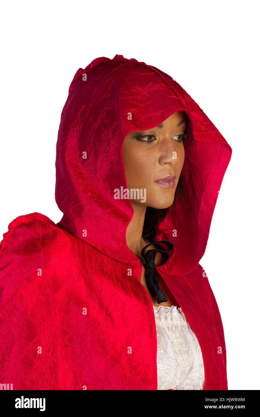 isolated, female, adult, red riding hood, adults, woman, humans, human ...