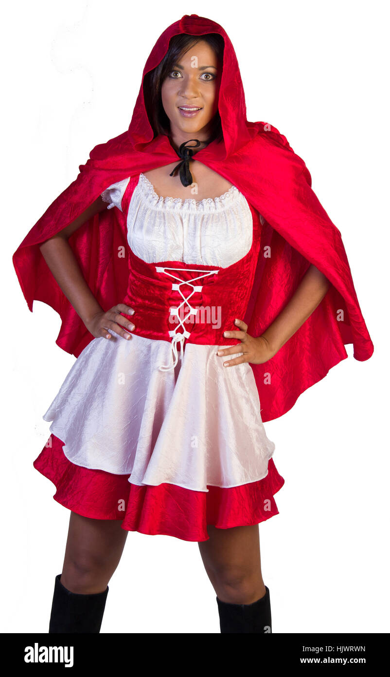 isolated, female, adult, red riding hood, adults, woman, humans, human ...