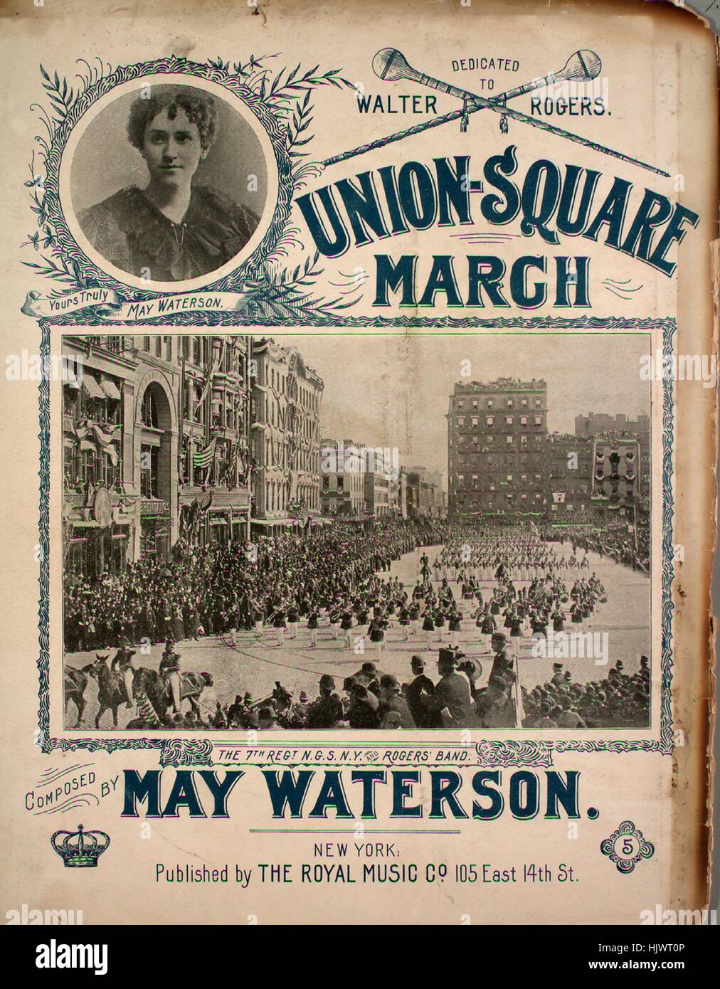 Sheet music cover image of the song 'Union-Square March', with original ...