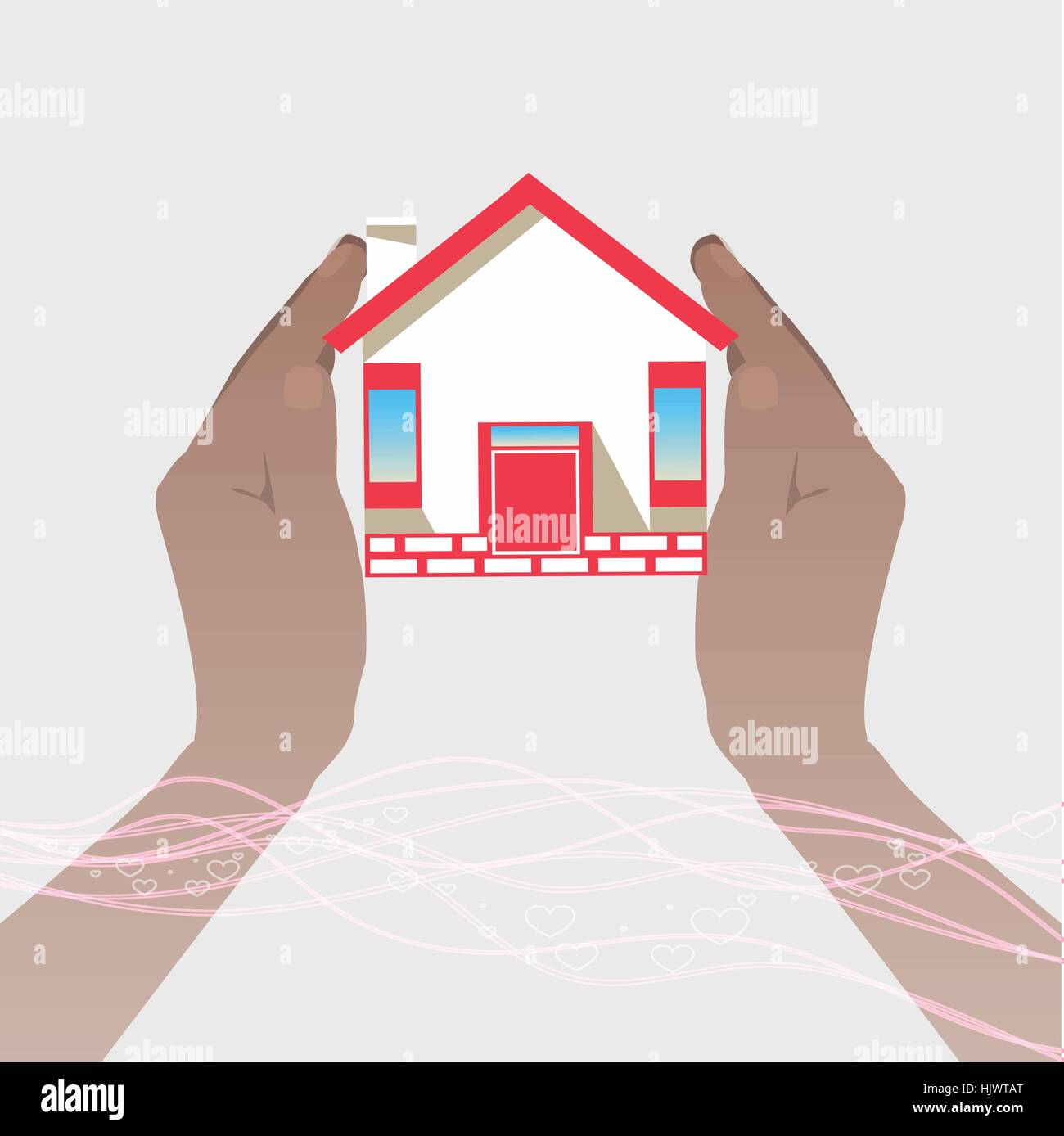 House in two hands. Illustrations Stock Vector Image & Art - Alamy