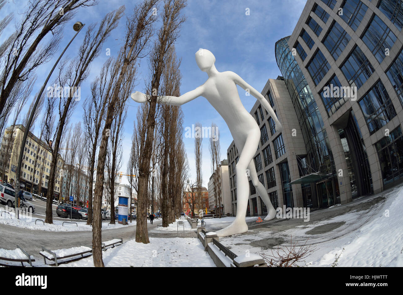 Walking man sculpture munich germany hi-res stock photography and ...