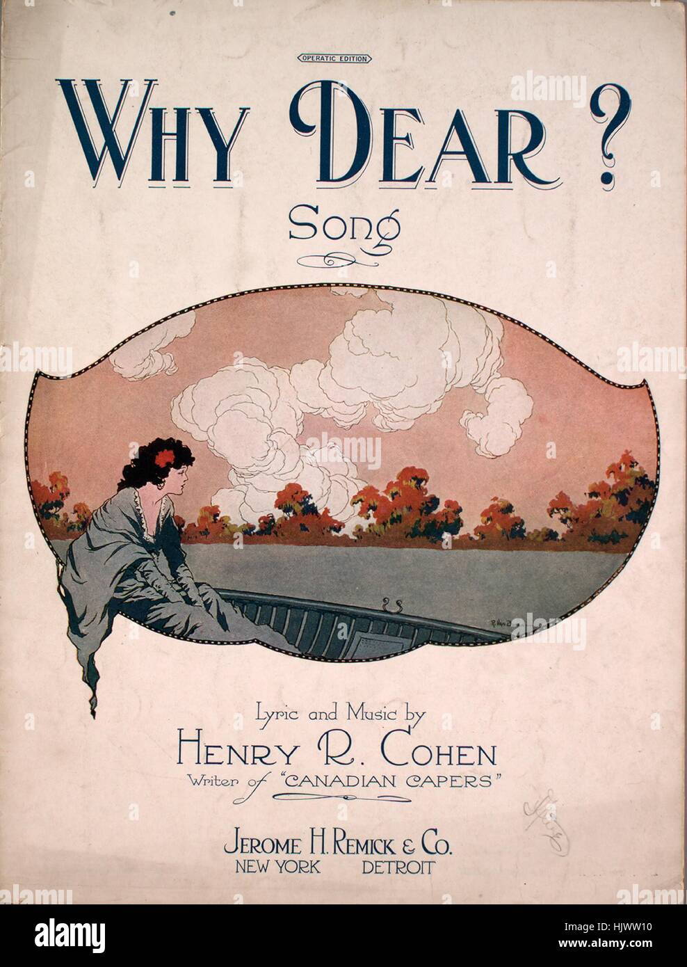 Sheet music cover image of the song 'Why Dear? Song', with original ...