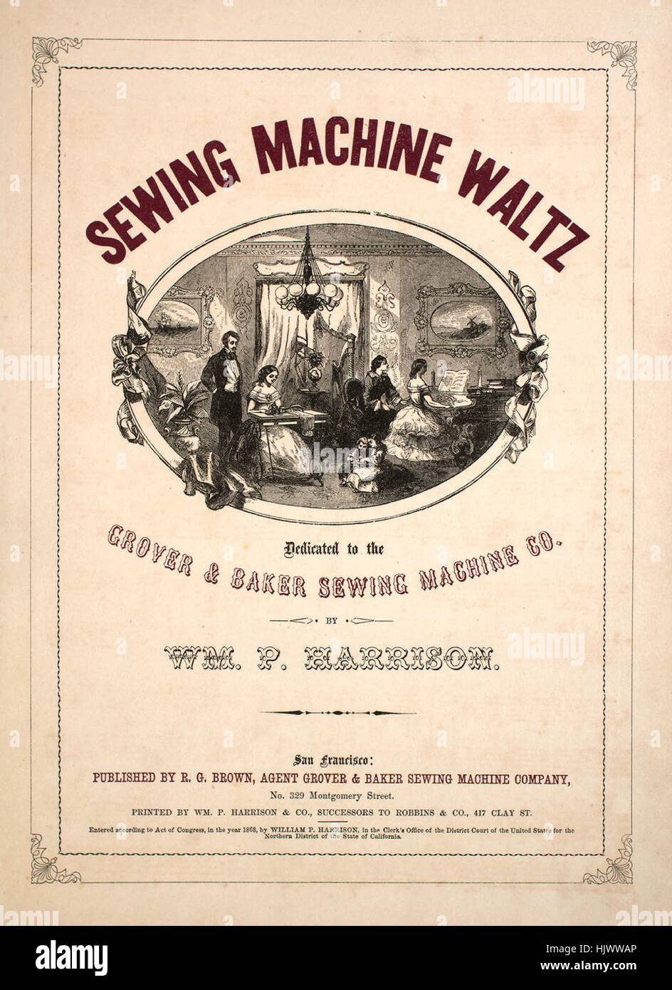 Sheet music cover image of the song 'Sewing Machine Waltz', with ...