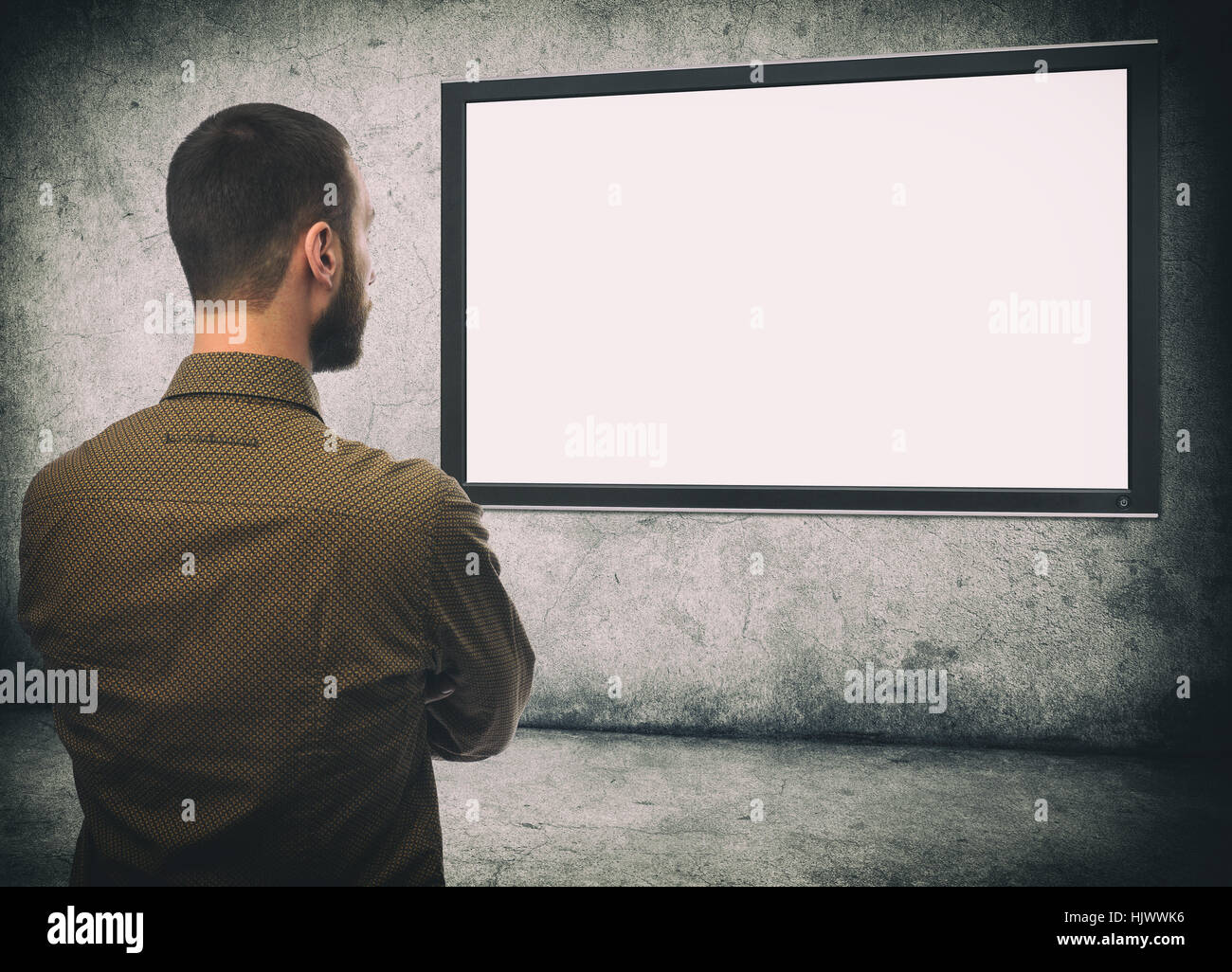 Back view bearded guy hi-res stock photography and images - Alamy
