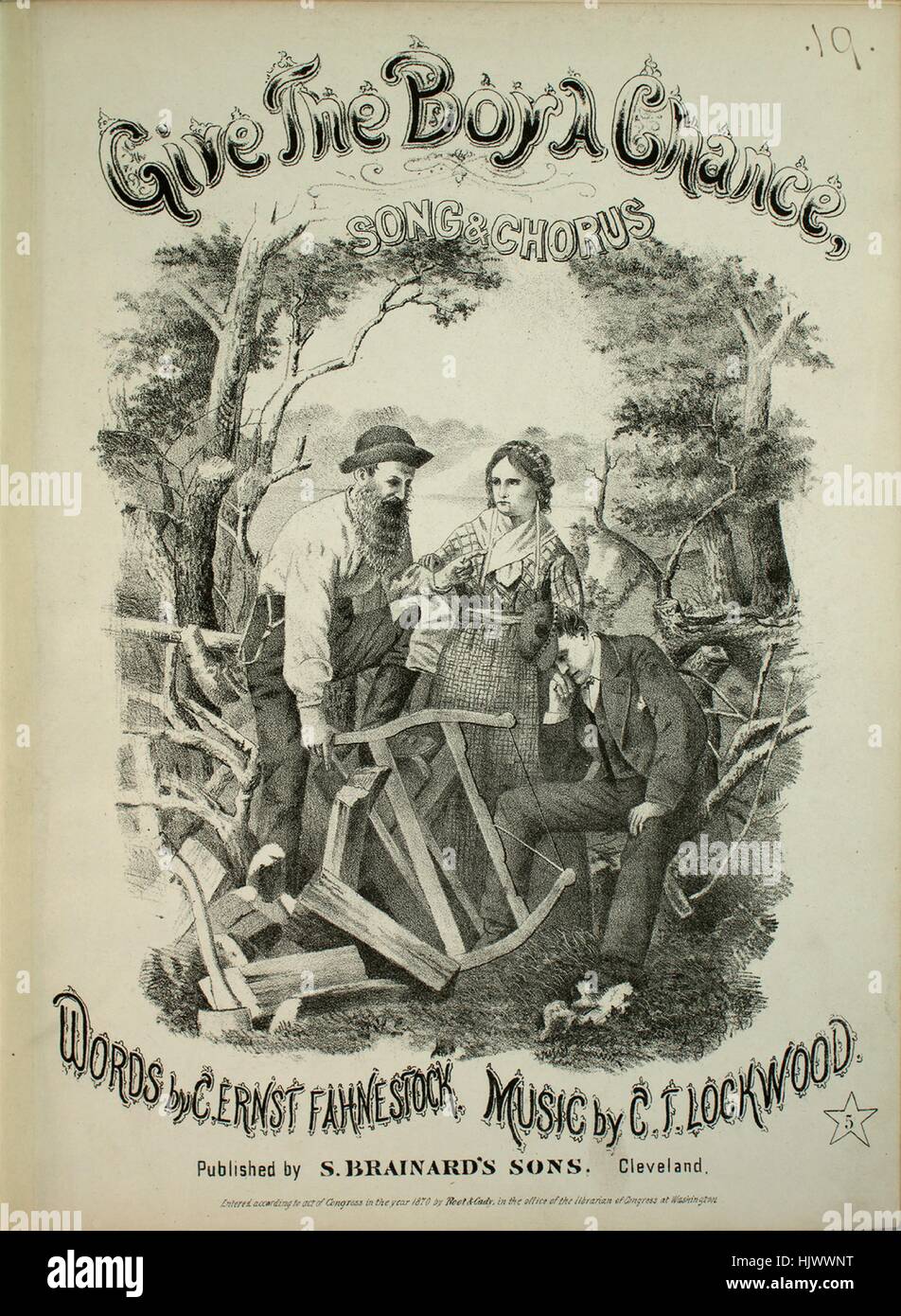 Sheet music cover image of the song 'Give the Boy a Chance Song and ...