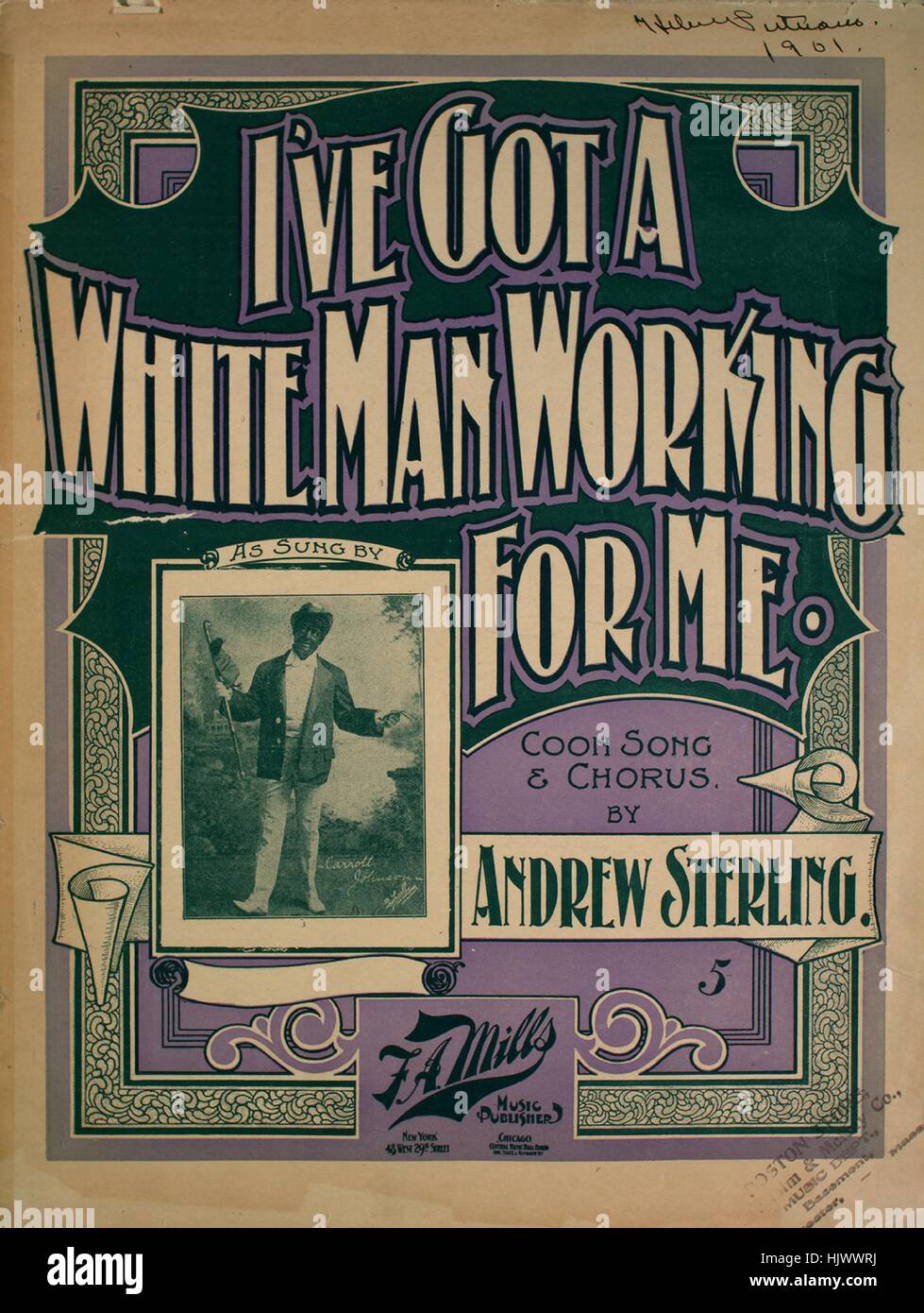 Sheet music cover image of the song 'I've Got a White Man Working For ...