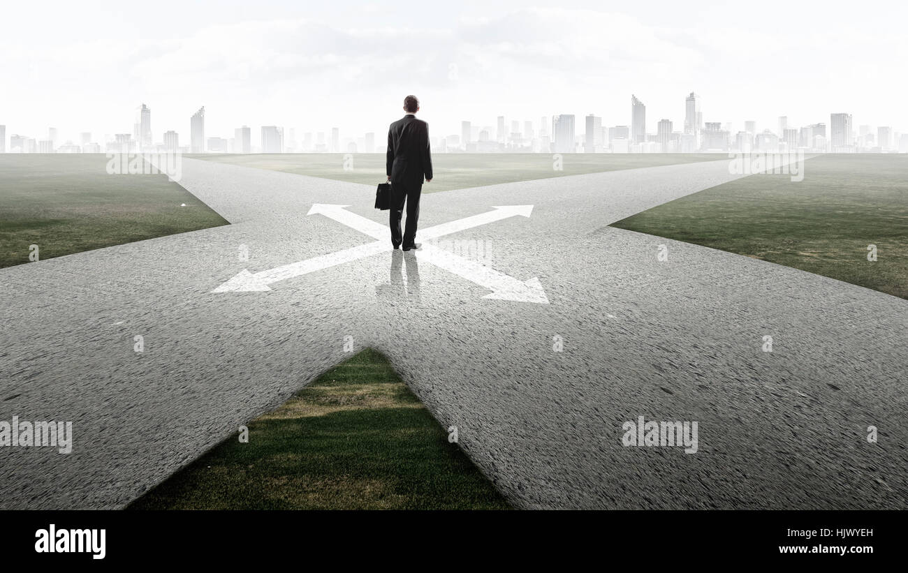 Man making decision at crossroad hi-res stock photography and images ...