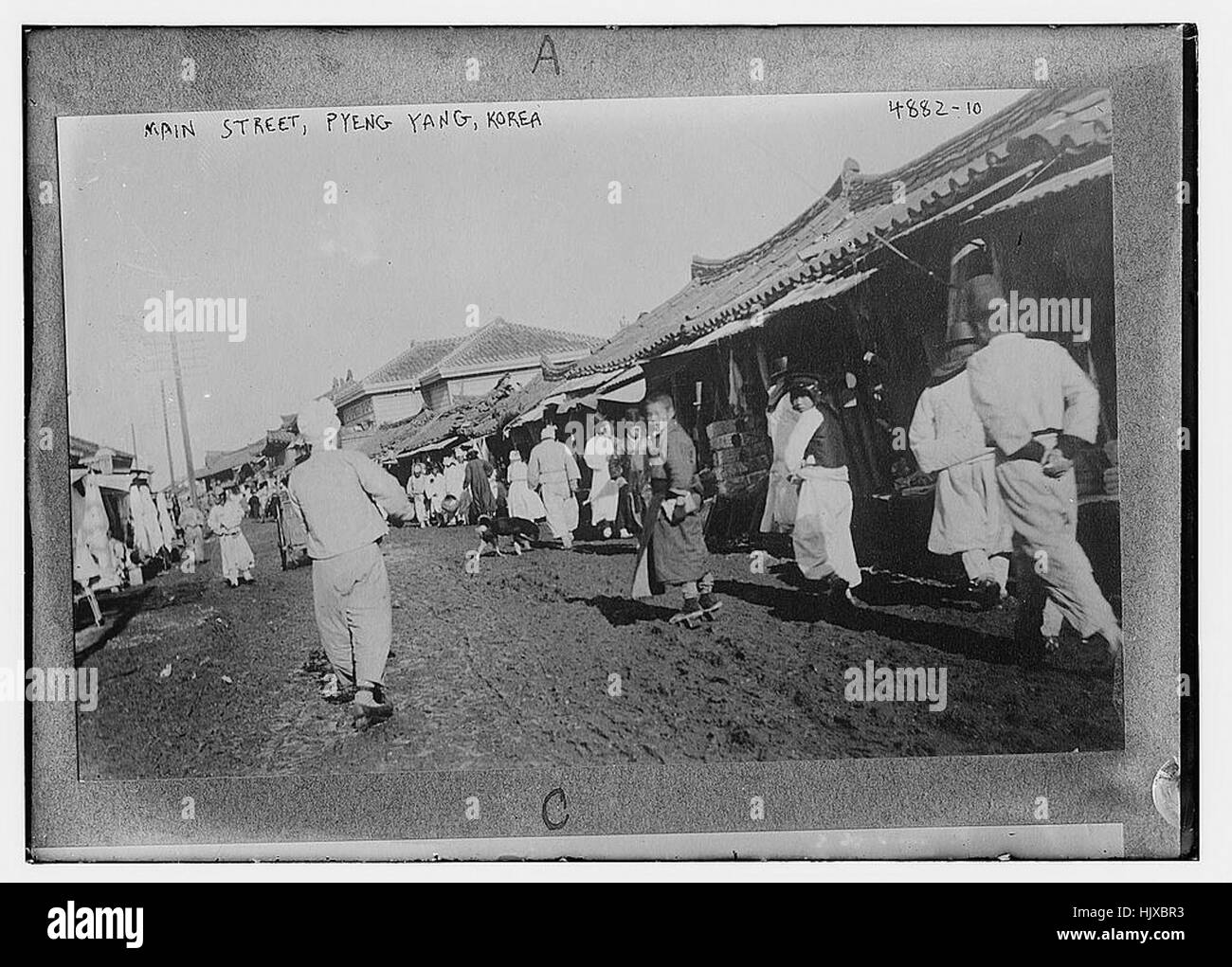 History historic vintage old photograph archive main street Black and ...
