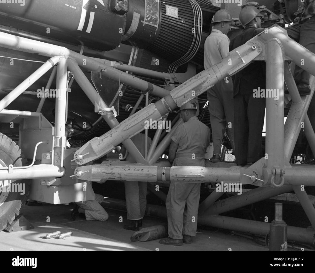 This set of photographs showcases key milestones in the testing and ...